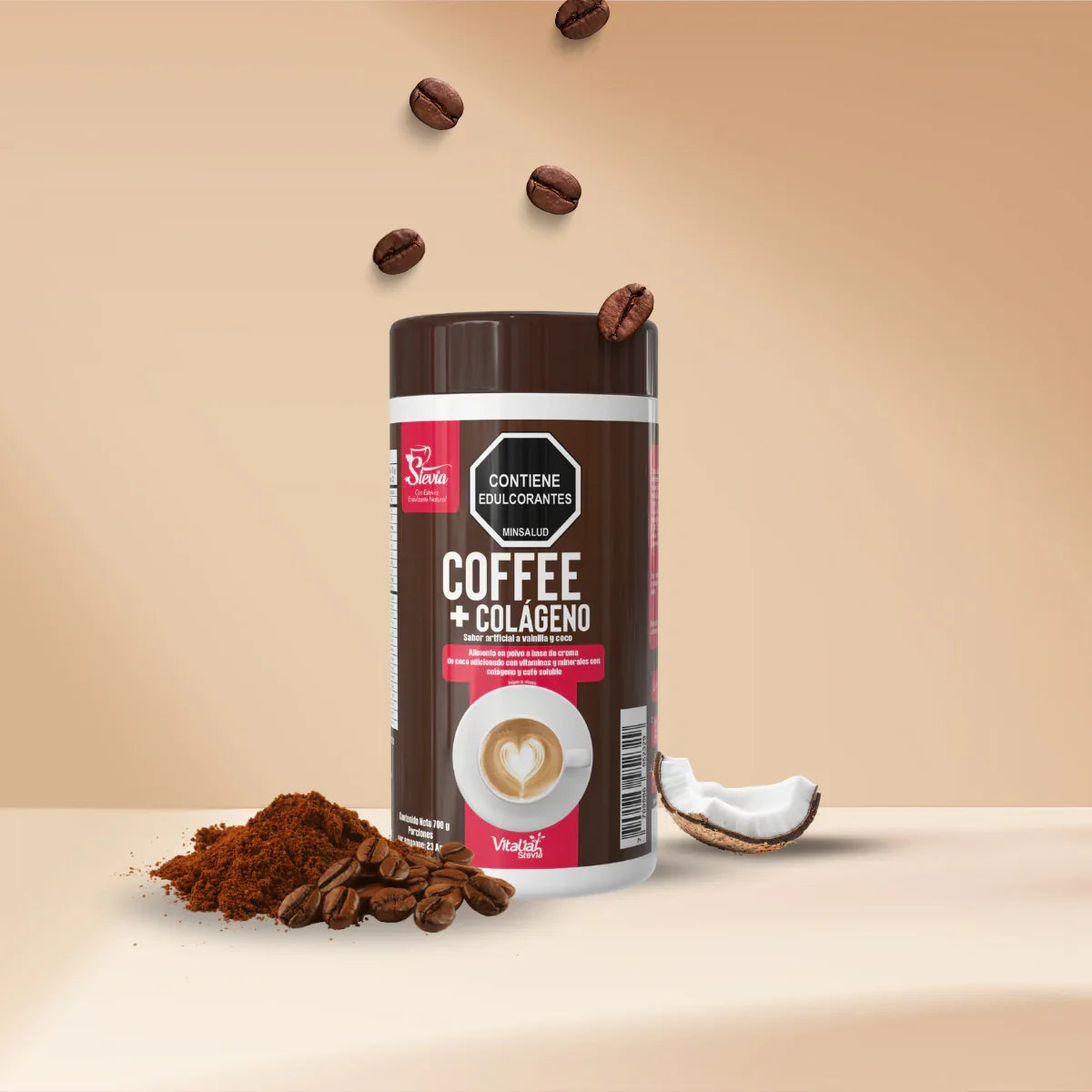 Batido Colágeno Hidrolizado Coffee+ Tarro 700 g | Vitaliah Stevia