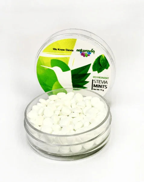 MENTAS STEVIAMINTS HIERBABUENA 15 G – Vitaliah Stevia -Alimentos saludables